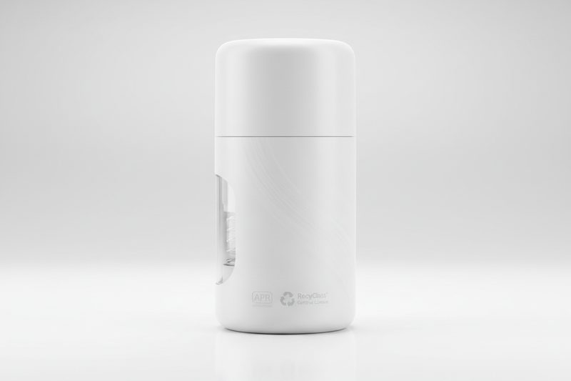 How does the mono-material design of an airless cosmetic container ach ...